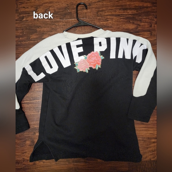 PINK Victoria's Secret | Sweaters | Pink Black Rose Drawstring Sweater ...
